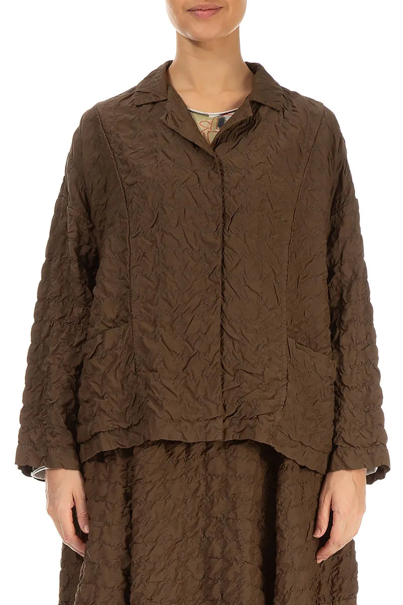 Aged Copper Pleated Silk Bamboo Jacket – grizas.com