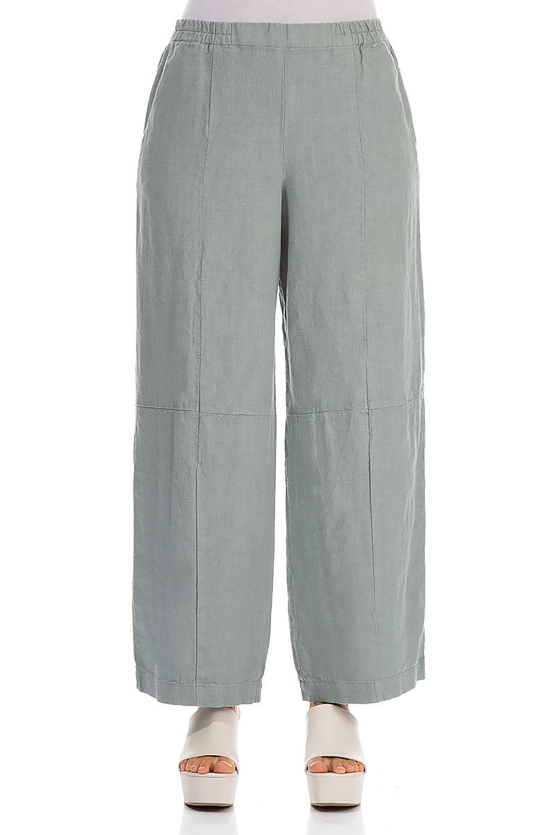 Back Pockets Pistachio Linen Trousers – grizas.com