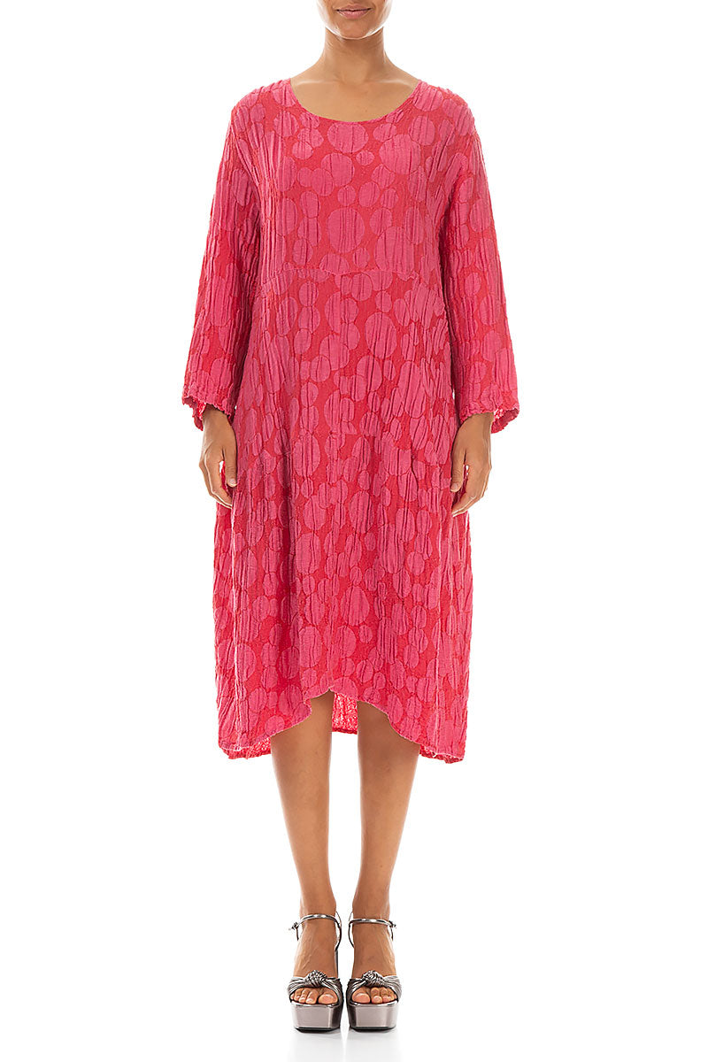 Balloon Raspberry Circle Silk Linen Dress – grizas.com