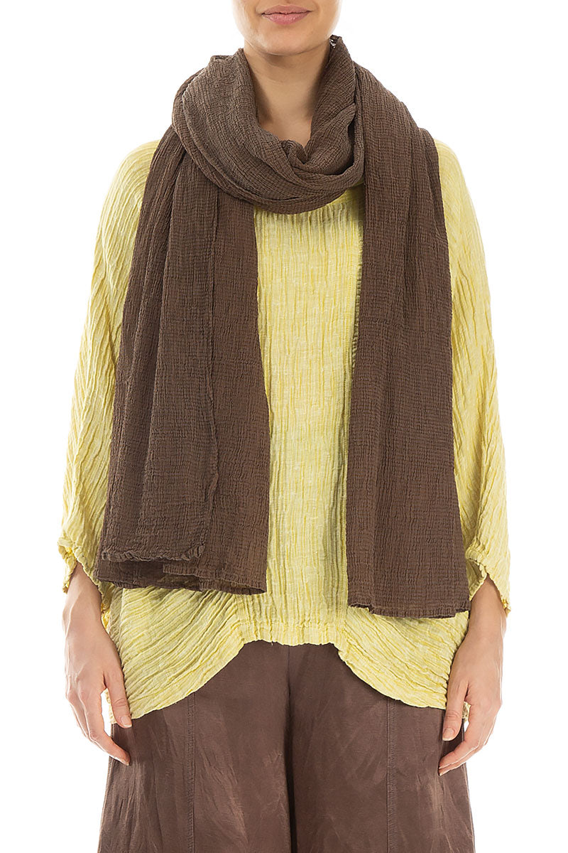 Crinkled Chocolate Silk Scarf – grizas.com