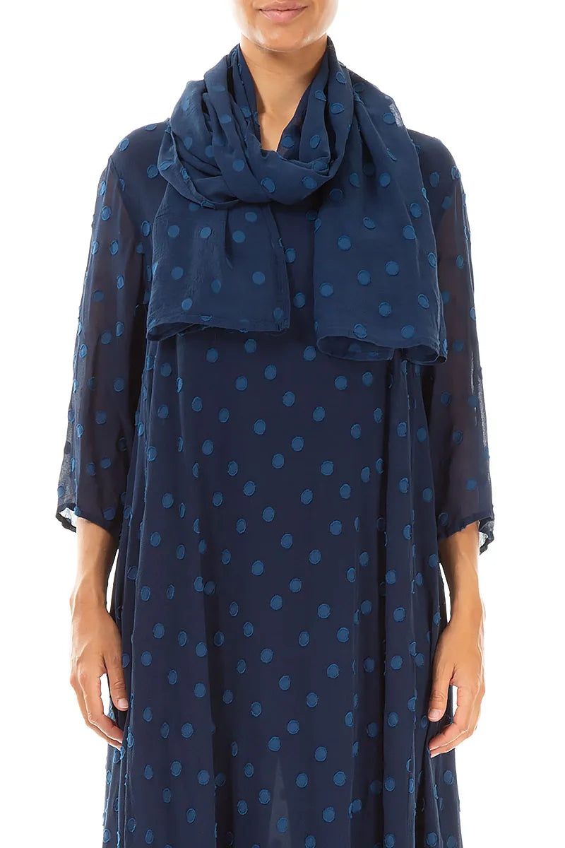 Dotty Royal Blue Nova Silk Scarf – grizas.com