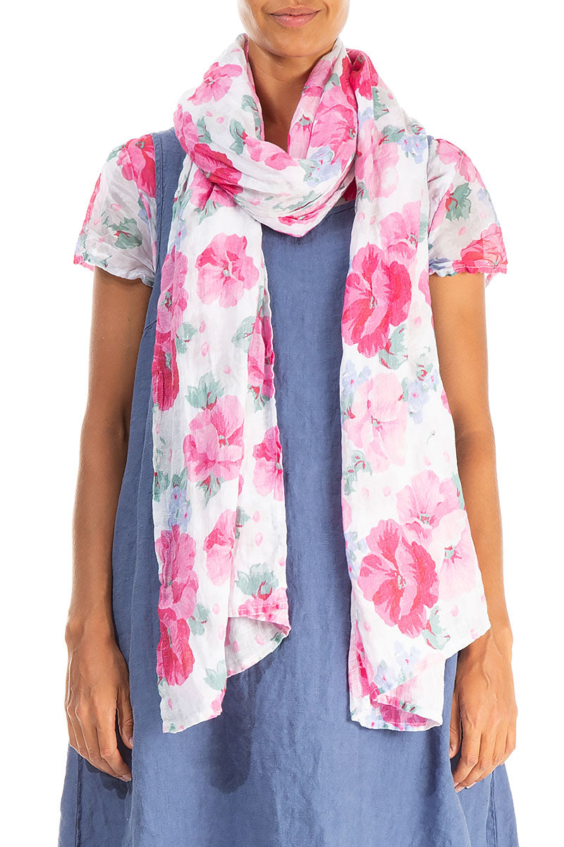 Peony Blossom Soft Gauze Linen Scarf – grizas.com