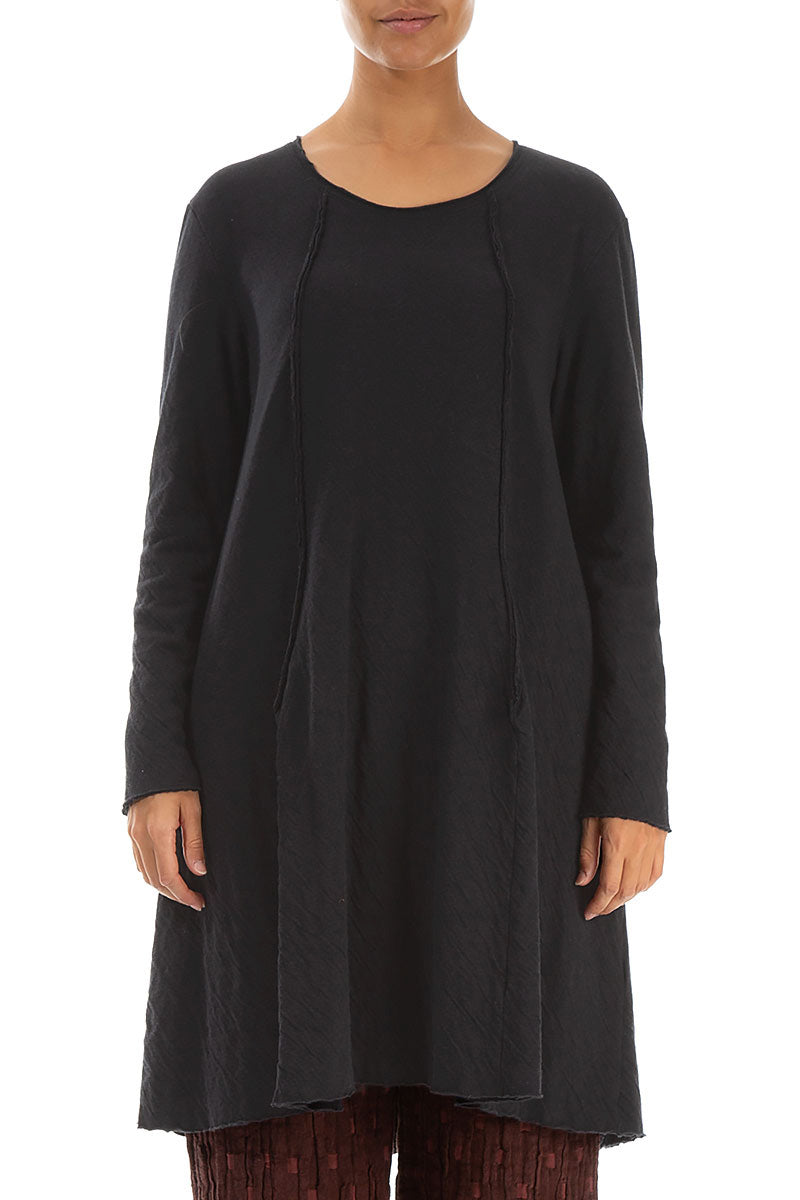 Short Grey Wavy Cotton Tunic Dress – grizas.com