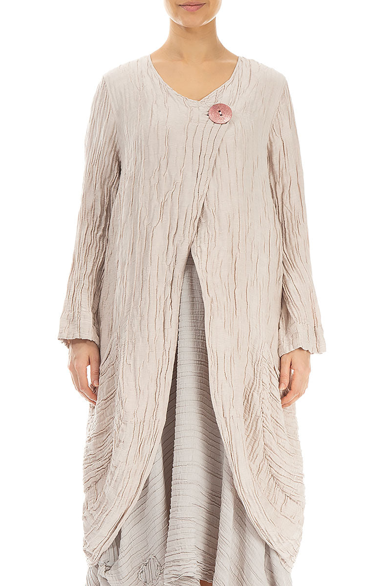 Side Closure Crinkled Light Pink Silk Jacket – grizas.com