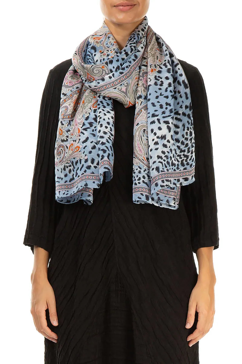 Sky Brushstroke Silk Scarf – grizas.com