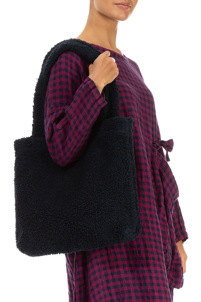 Soft Midnight Blue Teddy Cotton Bag – grizas.com